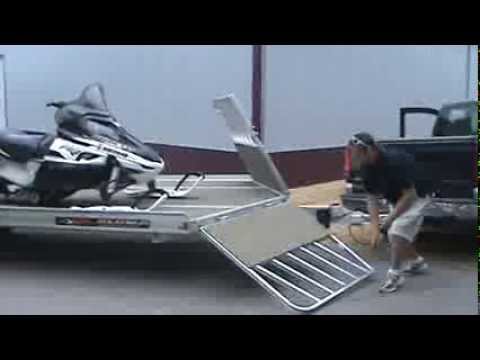 Aluma 8624 Snowmobile Trailer Front Ramp - YouTube