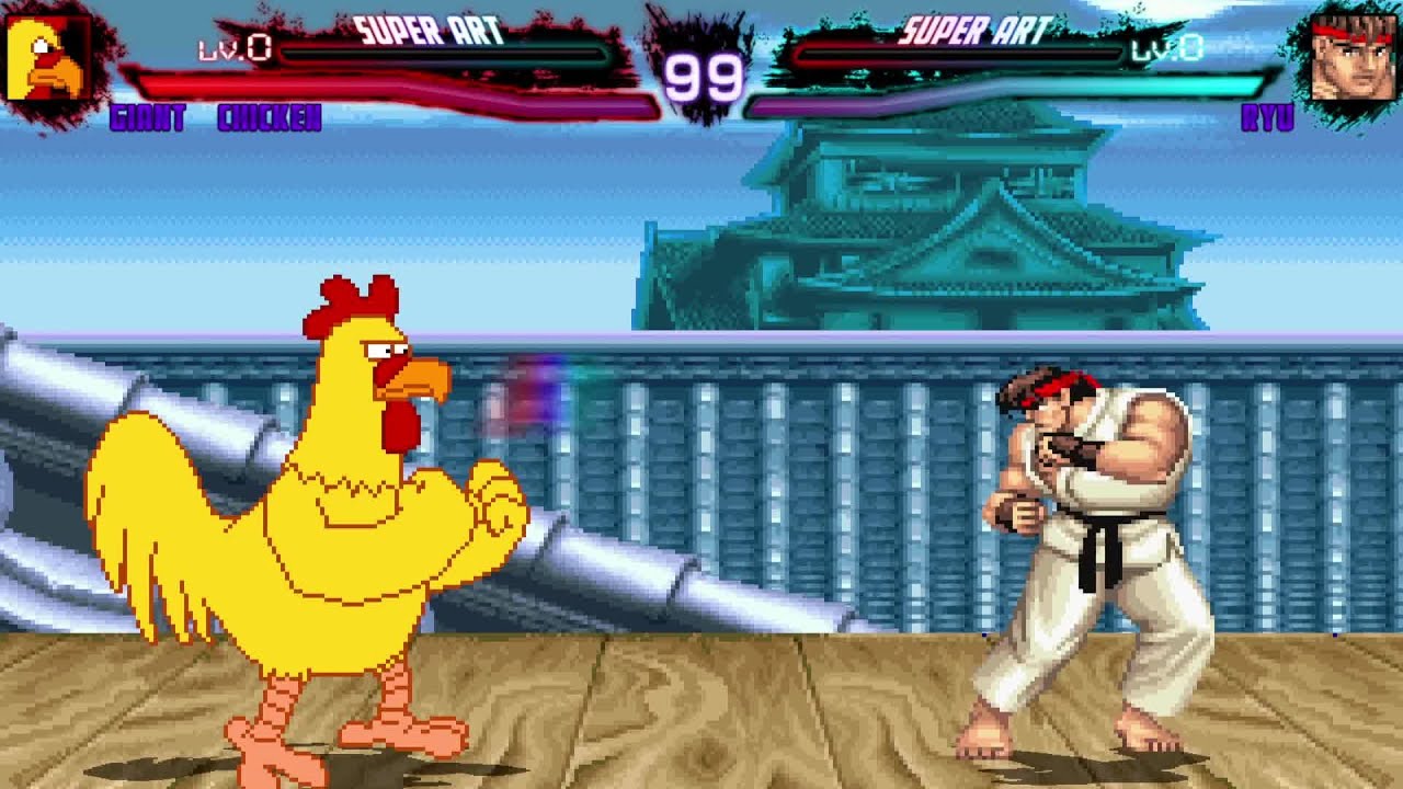 Giant Chicken vs. Street Fighter 2 - YouTube