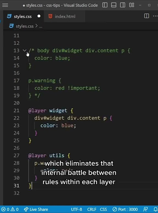 CSS Tip - Cascade Layers #shorts - YouTube