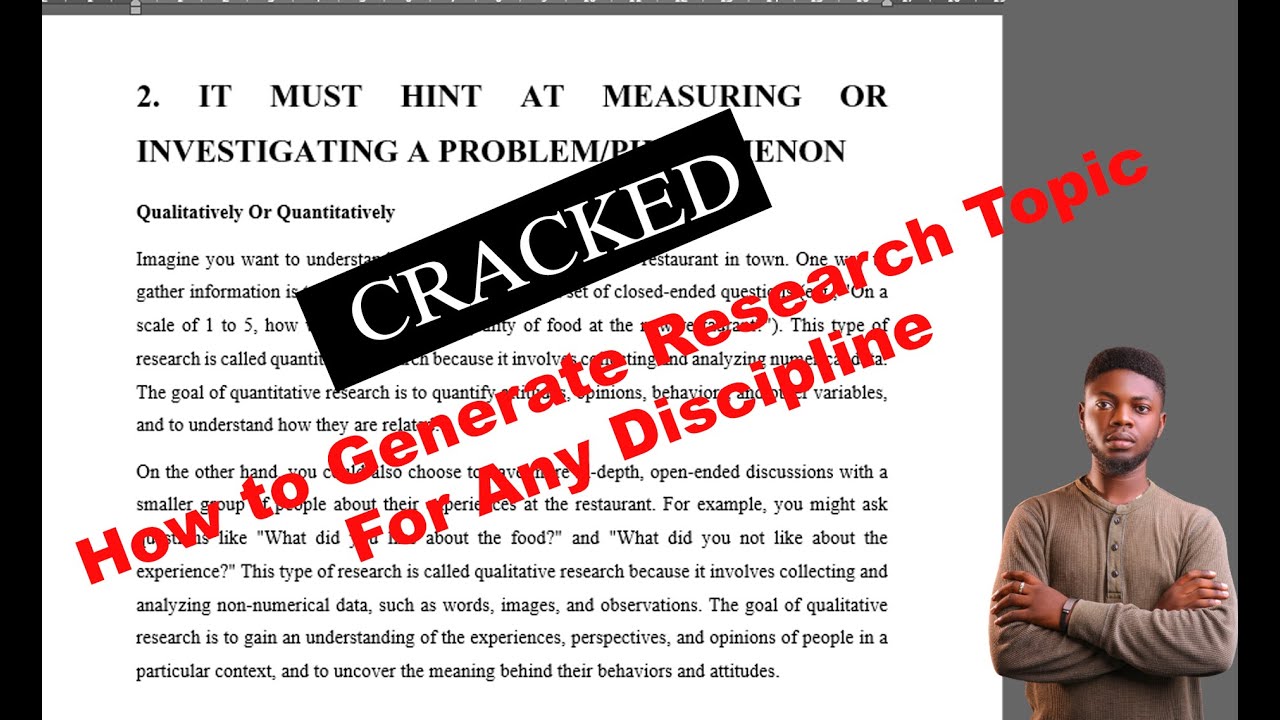 How to Generate Your Research Topic - YouTube