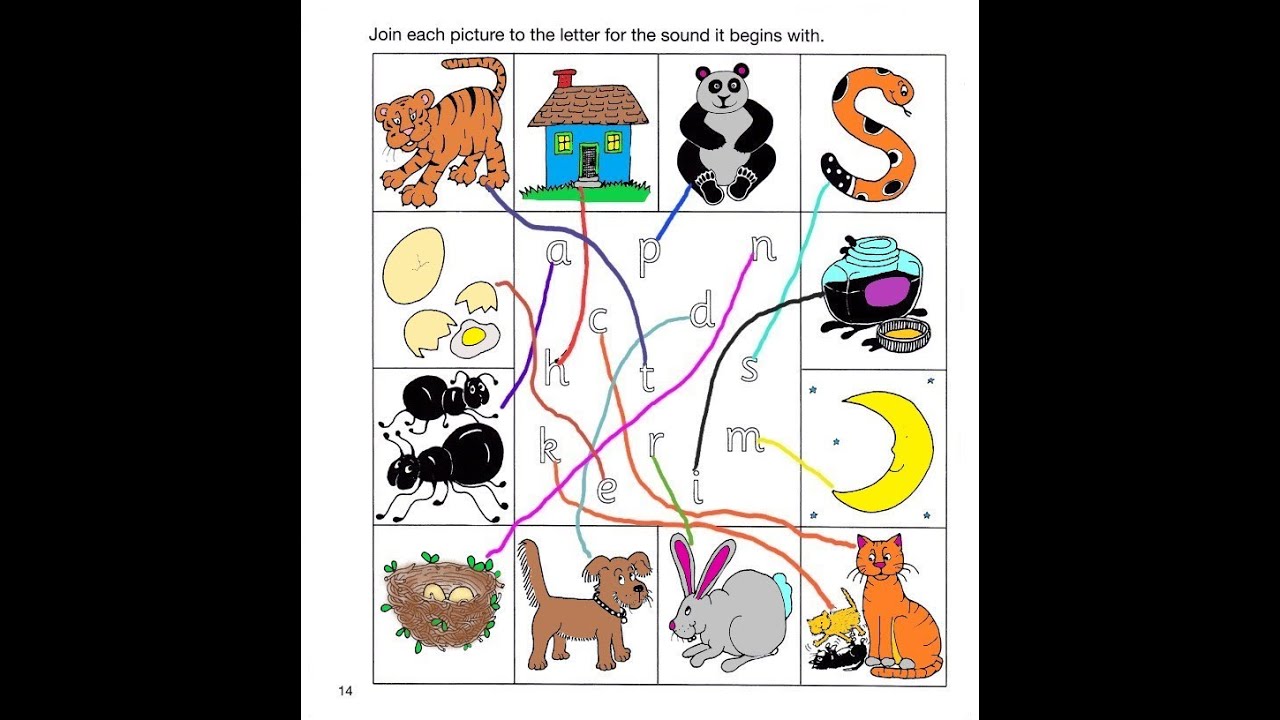 Jolly Phonics | Workbook 2 | Page 14 - Match the Picture to the Sound ...