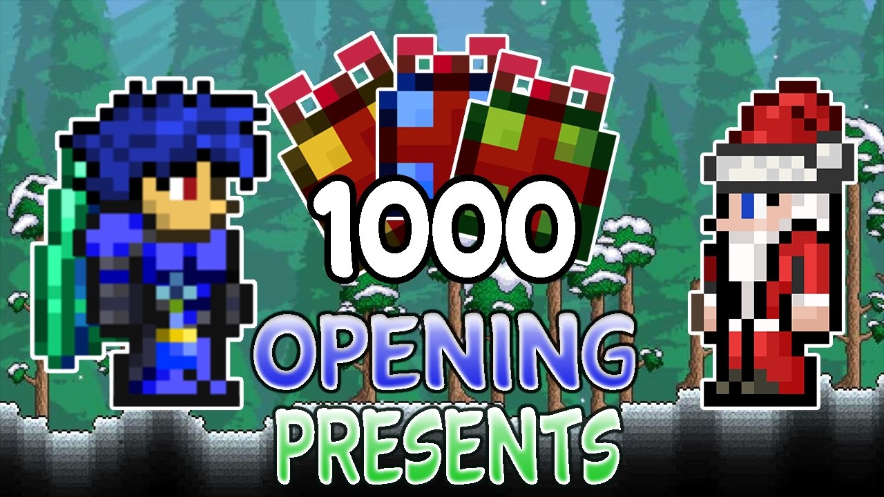 Loot From Opening 1000 Christmas Presents In Terraria (Christmas ...
