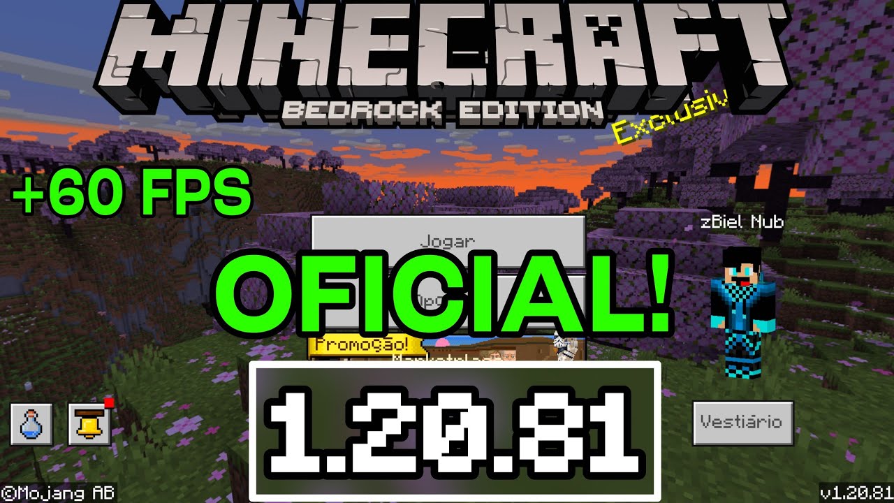 MINECRAFT PE 1.20.81 OFICIAL - ATUALIZAÇÃO COM OTIMIZAÇÕES E CORREÇÕES ...