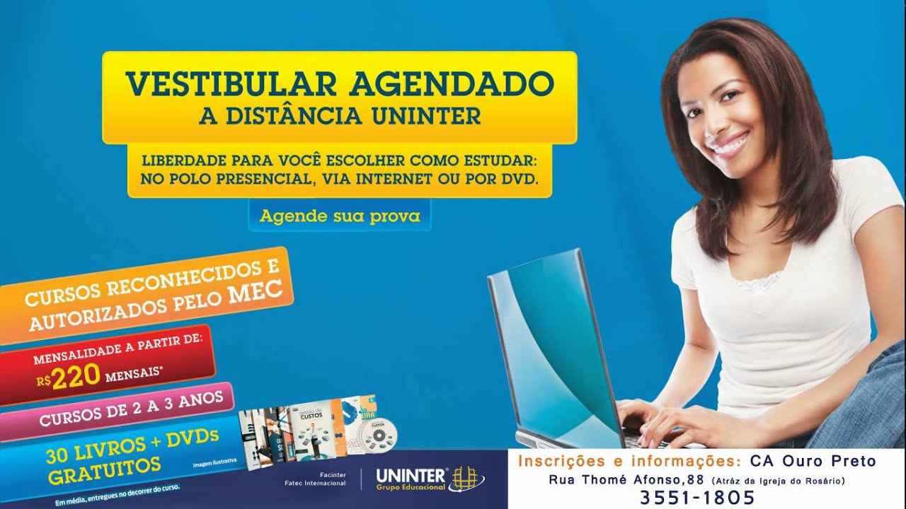 UNINTER - VESTIBULAR AGENDADO - OURO PRETO - MIDIA INDOOR - TV ...