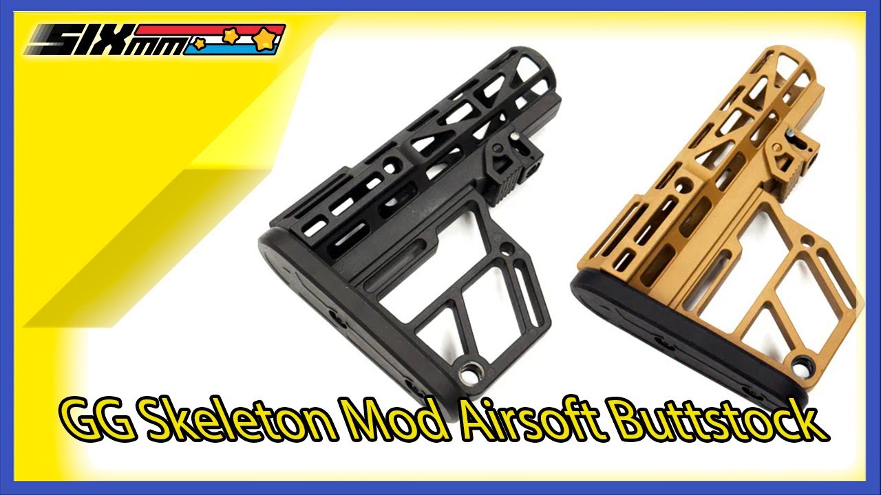 [GG] Skeleton Mod Airsoft Buttstock[For M4 AEG / GBB Series] - YouTube