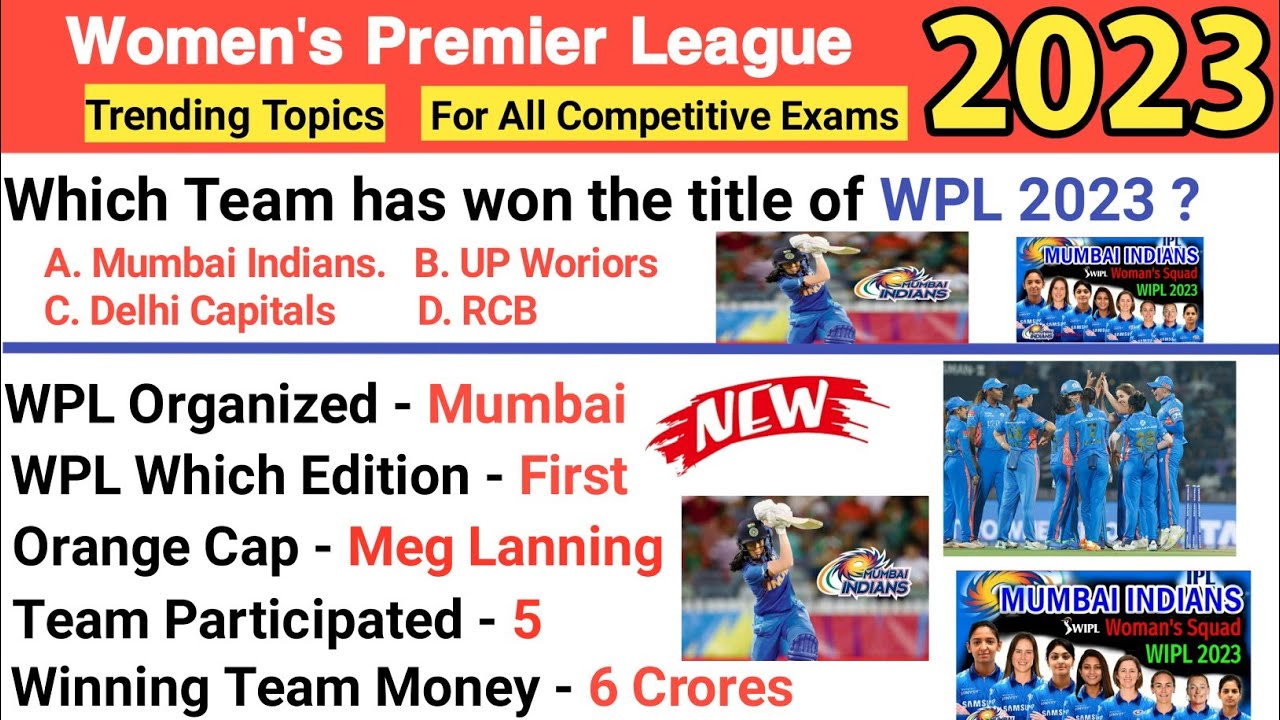Women's Premier League 2023 | WPL 2023 Current Affairs | Current ...