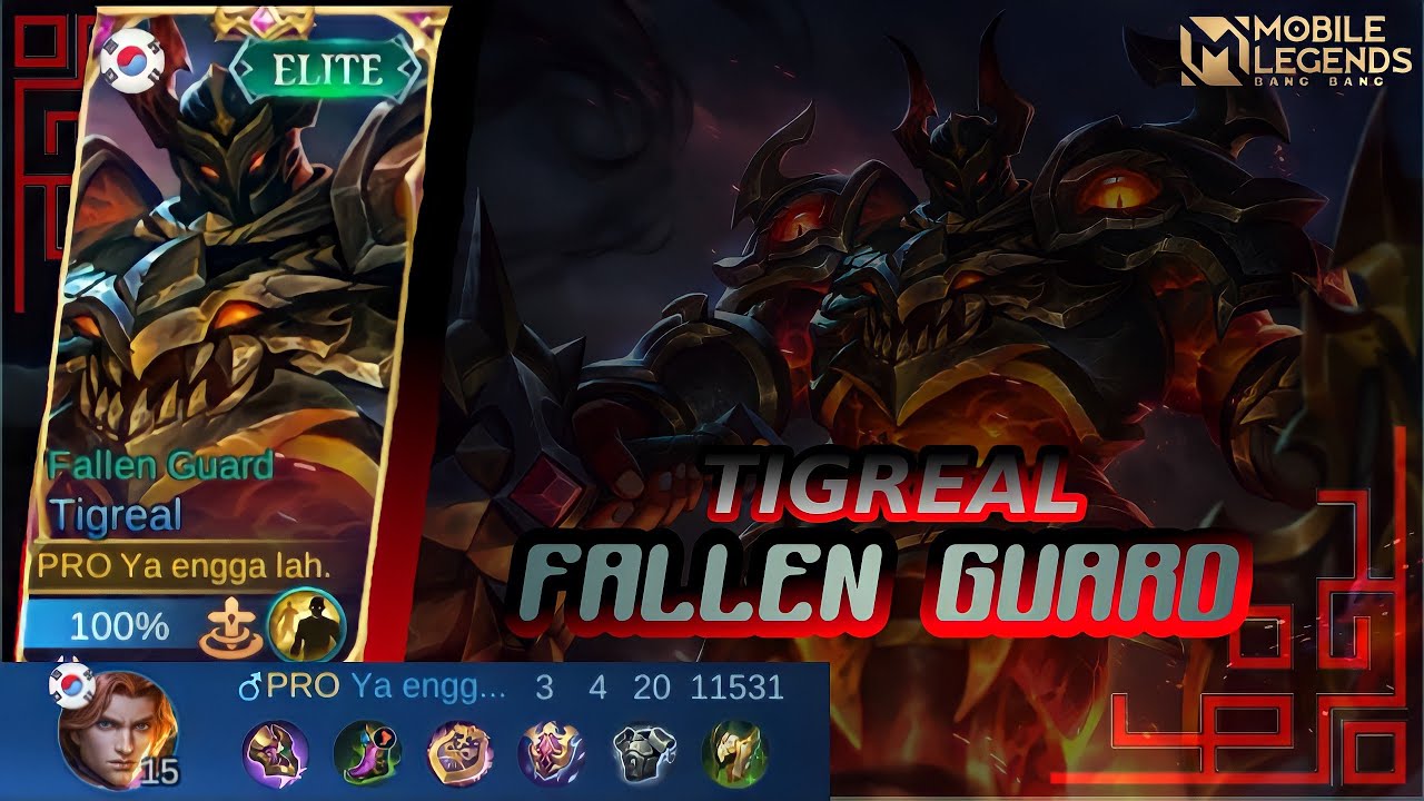 SKIN TIGREAL FALLEN GUARD & GAMEPLAY TIGREAL MOBILE LEGEND BANG BANG ...