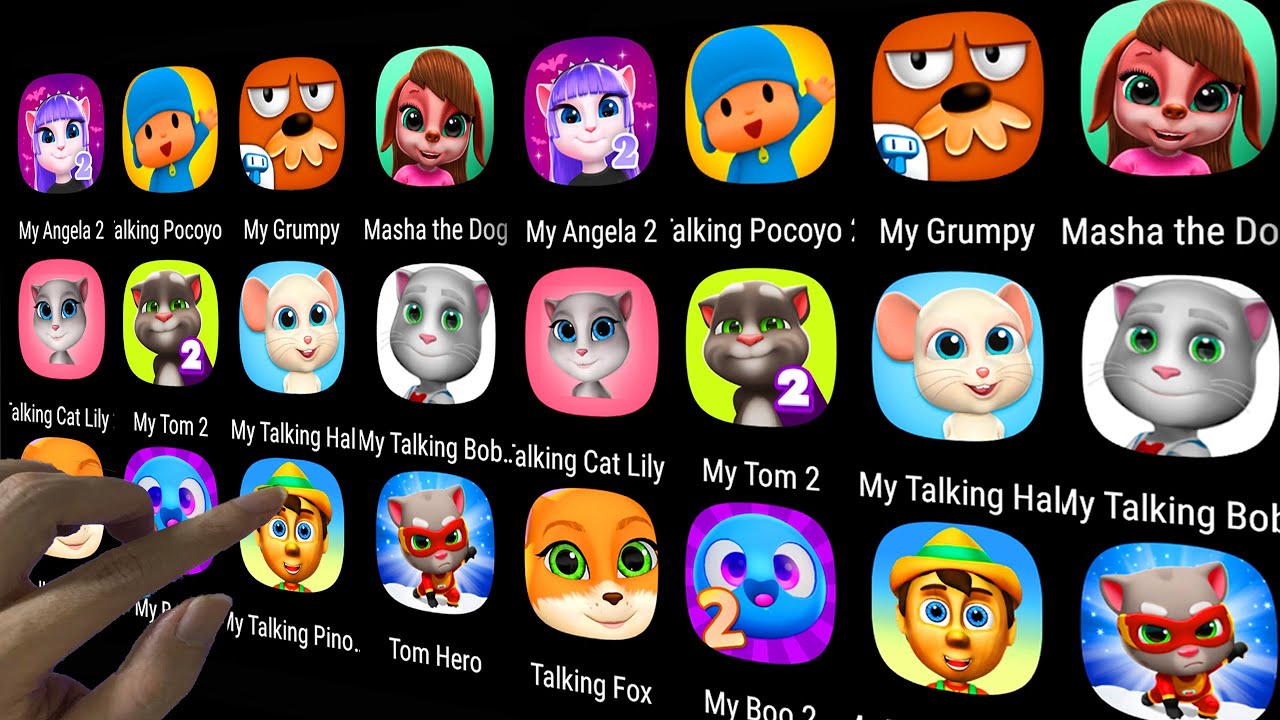 My Talking ̣̣̣̣̣(Fox + Cat Lily 2 + Tom 2 + Hal + Boo 2 + Pocoyo 2 ...