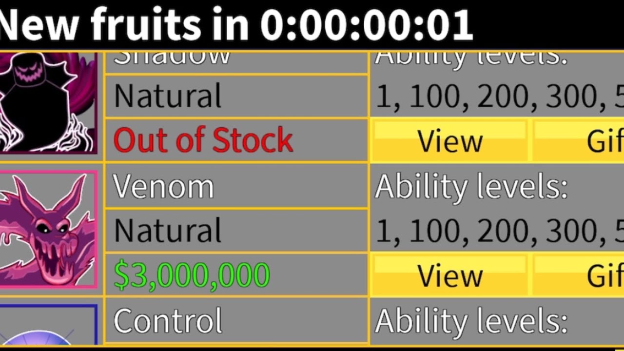 When Venom Fruit Is On Stock But This Happens… (Roblox Blox Fruit ...