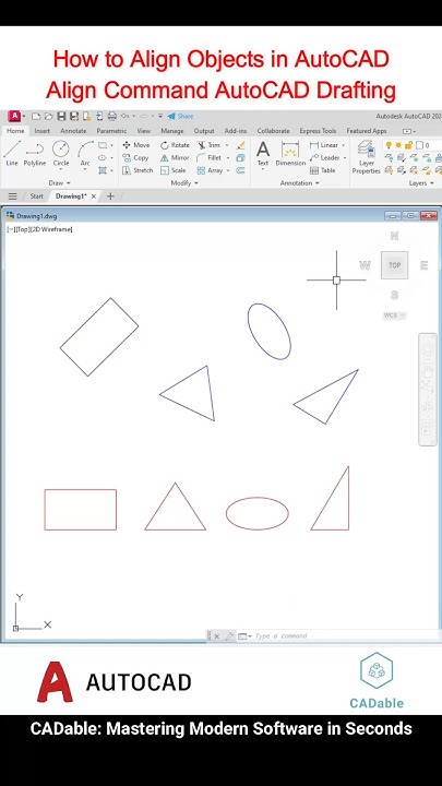How to Align Objects in AutoCAD | Align Command AutoCAD Drafting #AutoCADAlignCommand #CADable ...