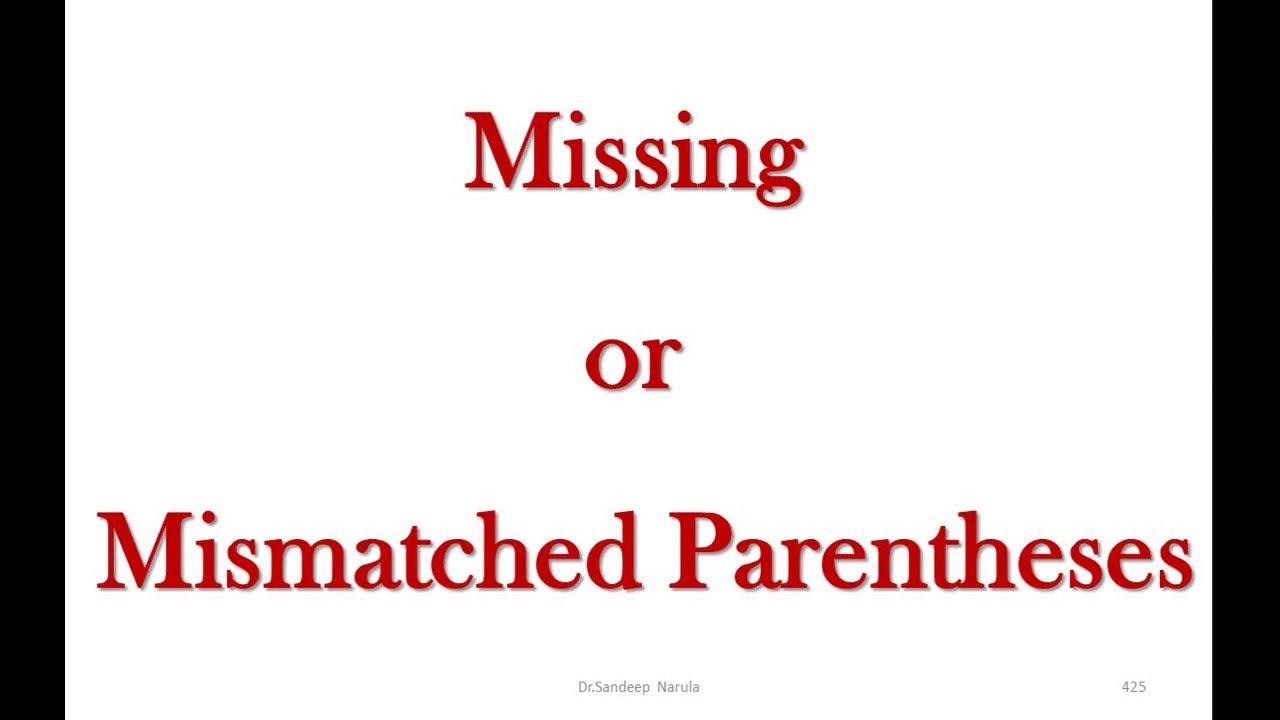 MS Excel Formula Errors Missing or Mismatched Parenthesis - YouTube