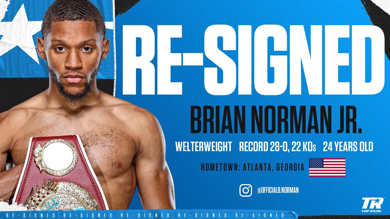 Brian Norman Jr. RE-SIGNS With Top Rank - YouTube
