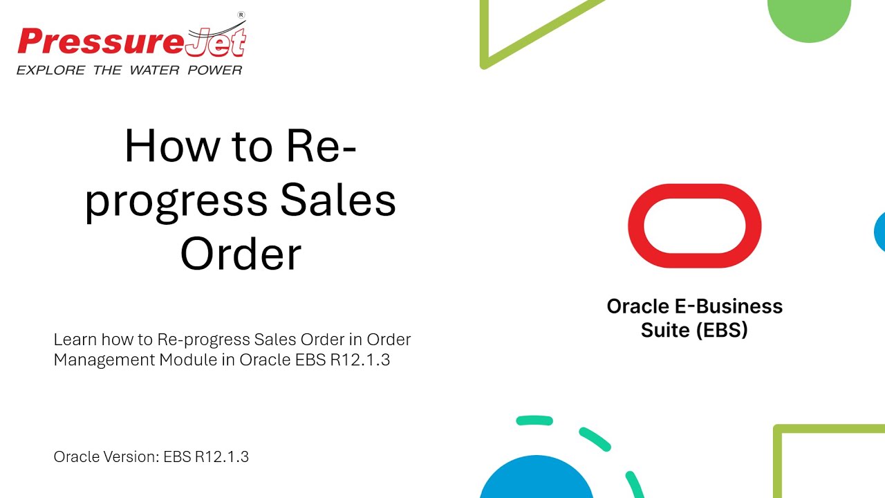 How to Re-progress Sales Order | Oracle EBS R12 - YouTube