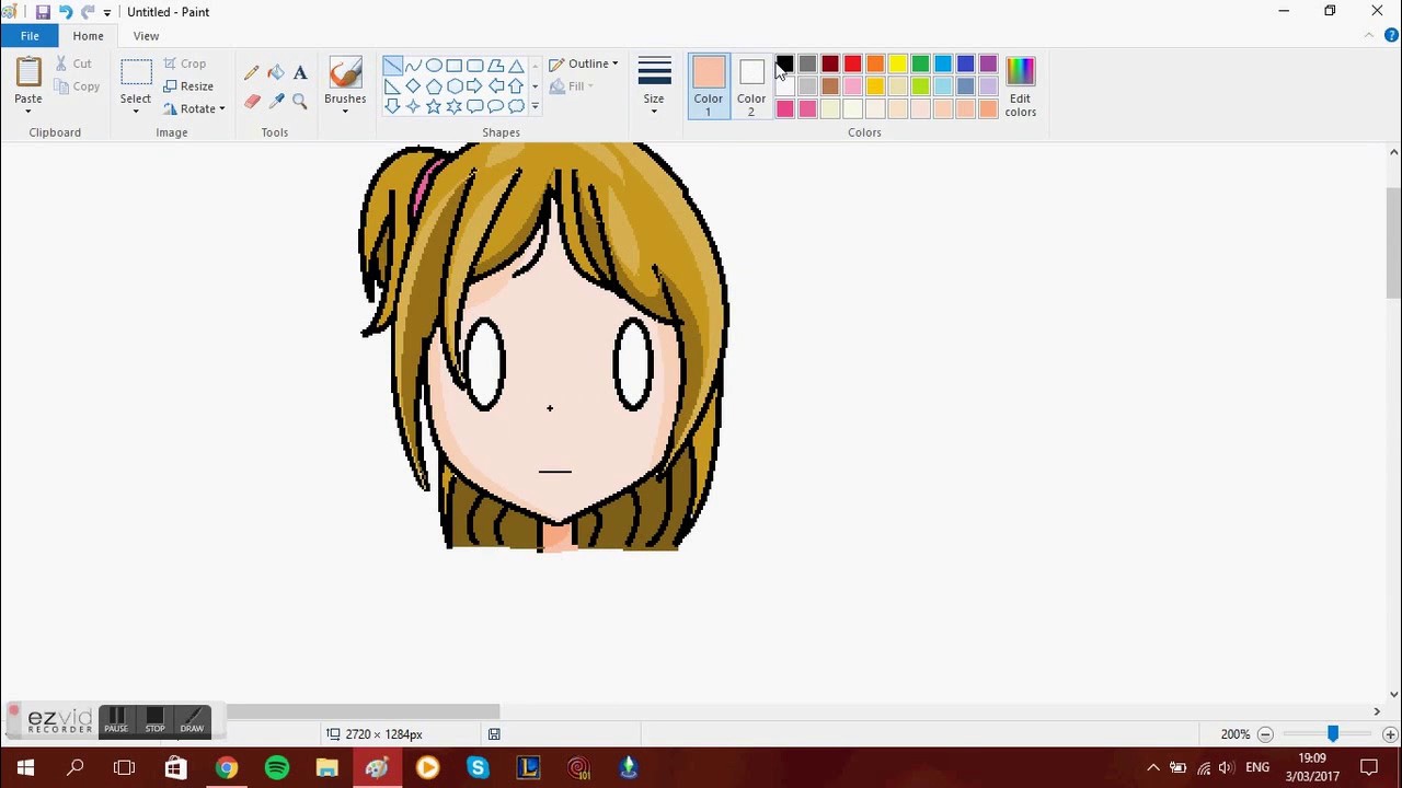 ♥ Drawing Chibi Girl on MS Paint - Speedpaint - YouTube