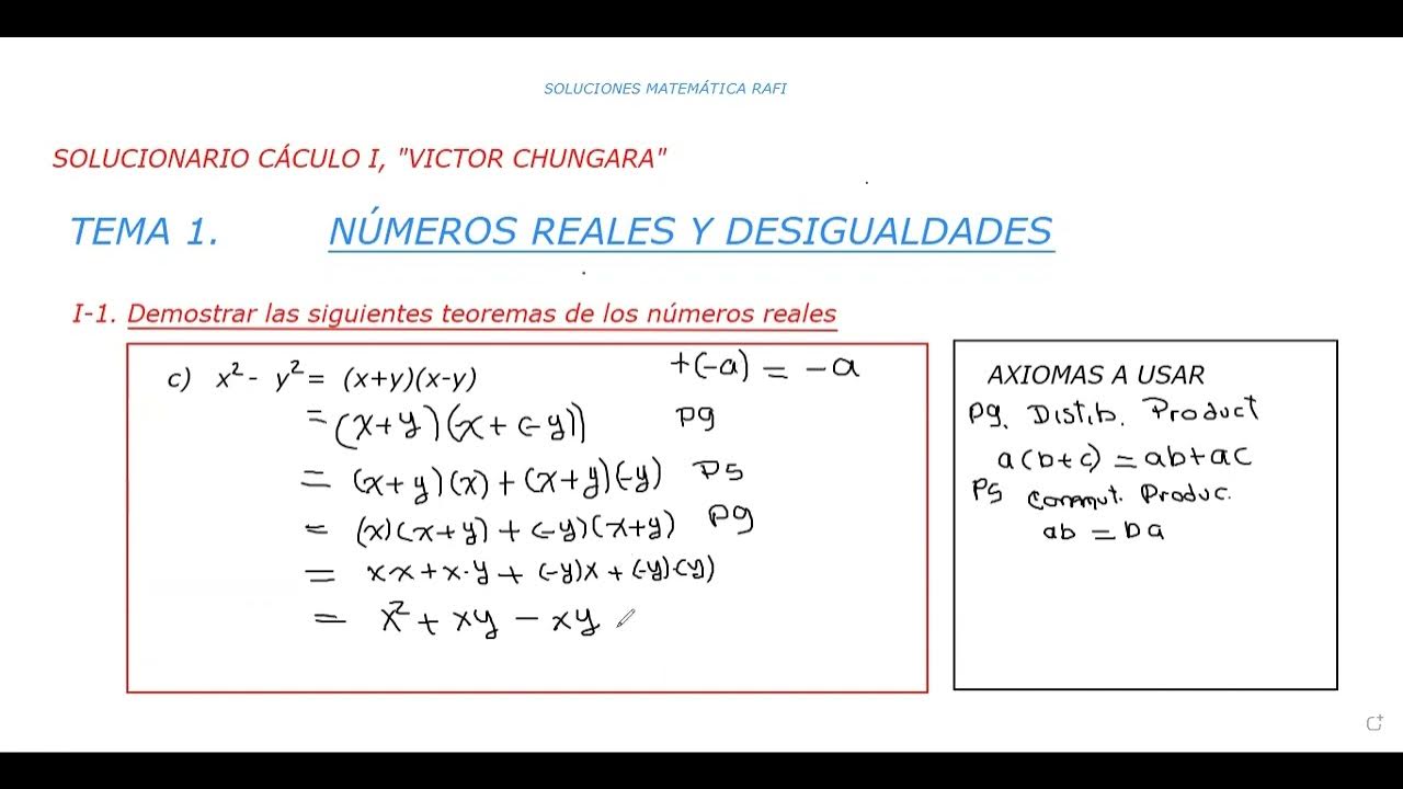 Solucionario victor chungara CALCULO 1 - NUMEROS REALES Y DESIGUALDADES (I-1 insiso c) - YouTube