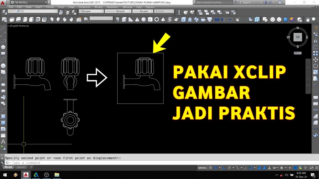 XCLIP di AutoCad - YouTube