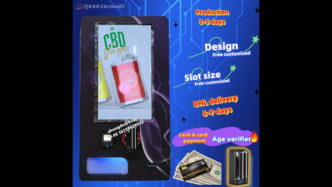 zhongda vape vending machine with new User interface - YouTube