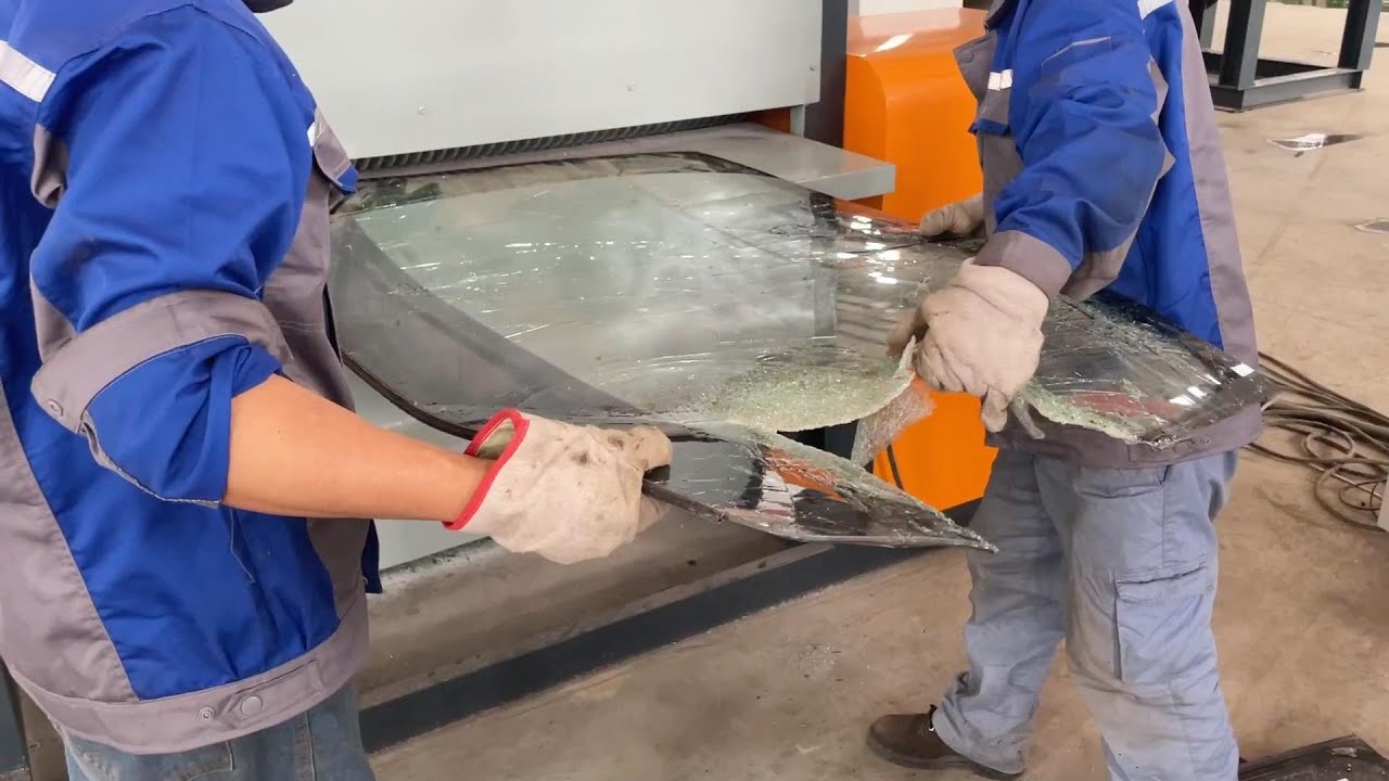 How To Recycle Waste Windshield Laminated Glass ? - YouTube