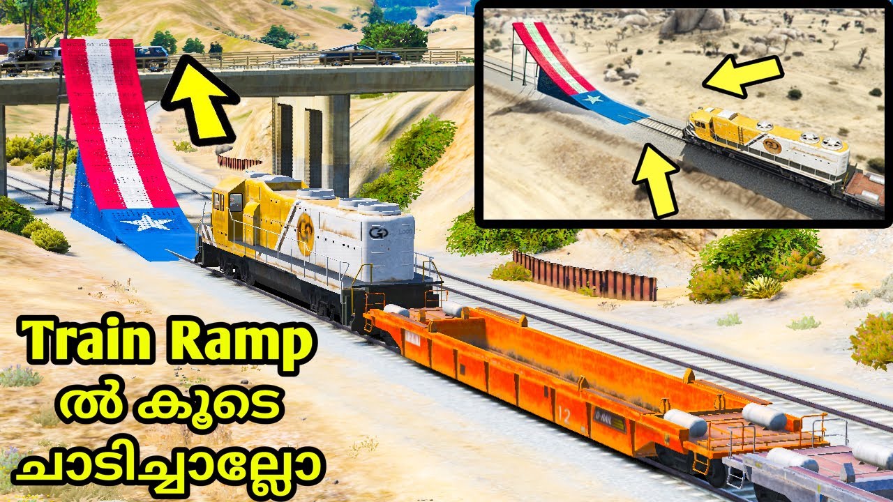 ഒരു Train Ramp Jump നടത്തിയാലോ ? | TRAIN RAMP JUMP | GTA 5 | AR7 YT ...