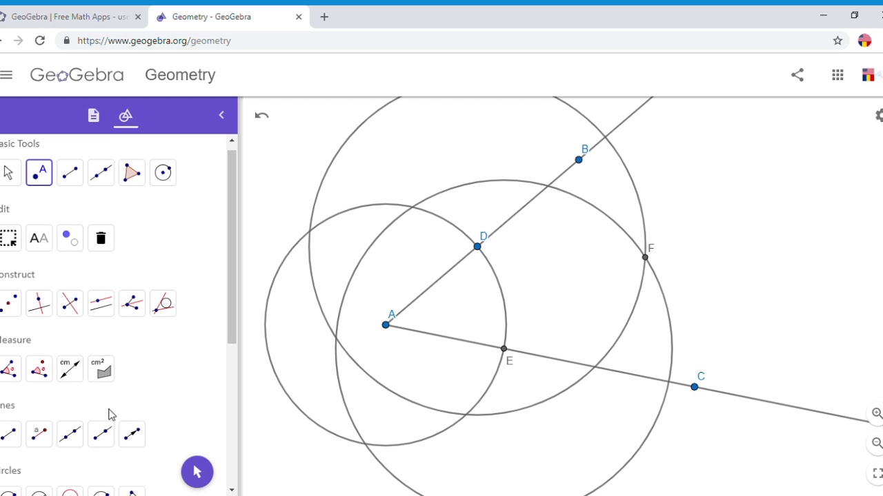 GeoGebra Copying an Angle - YouTube