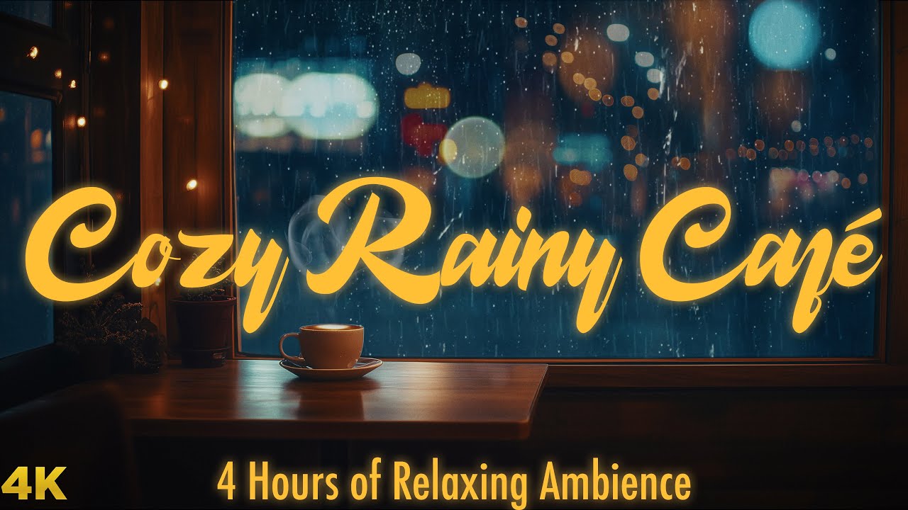 Cozy Rainy Café Ambience | 4 Hours of Relaxing Rain & Coffee Shop ...