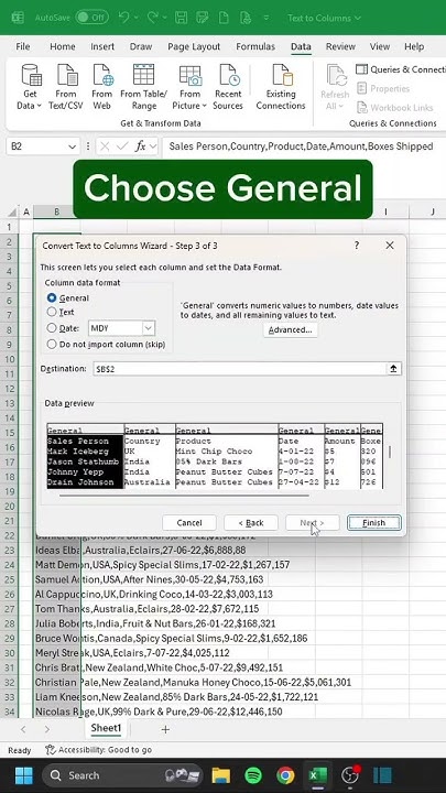 How to split text to columns in 30 seconds‼️ #excel #exceltips #exceltutorial #exceltricks - YouTube