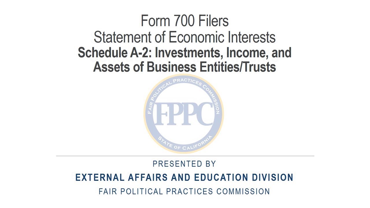 Form 700 - Schedule A-2 - YouTube