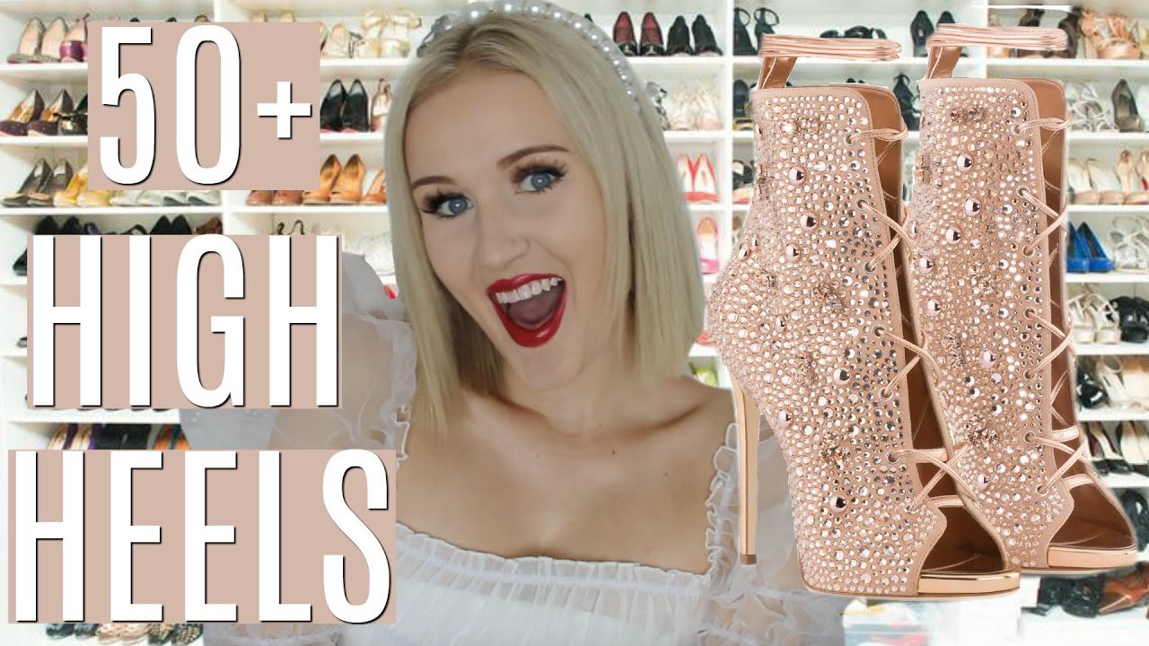 TRYING ON ALL OF MY HIGH HEELS - YouTube