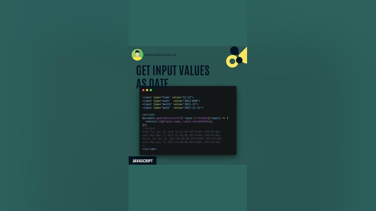 Javascript Get Input Values As Date javascript shorts YouTube javascript-get-input-values-as-date-javascript-shorts-youtube