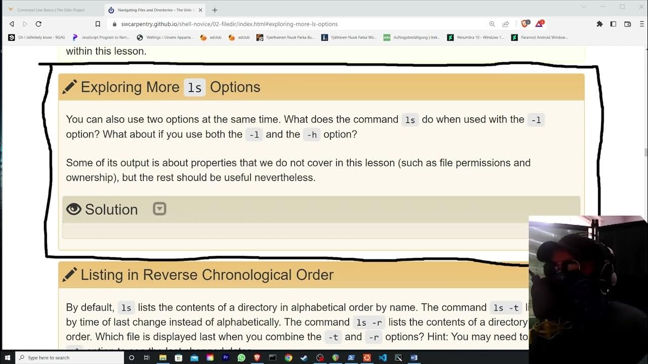 The Odin Project - Command Line Basics - The Unix Shell - Navigating Files and Directories - YouTube