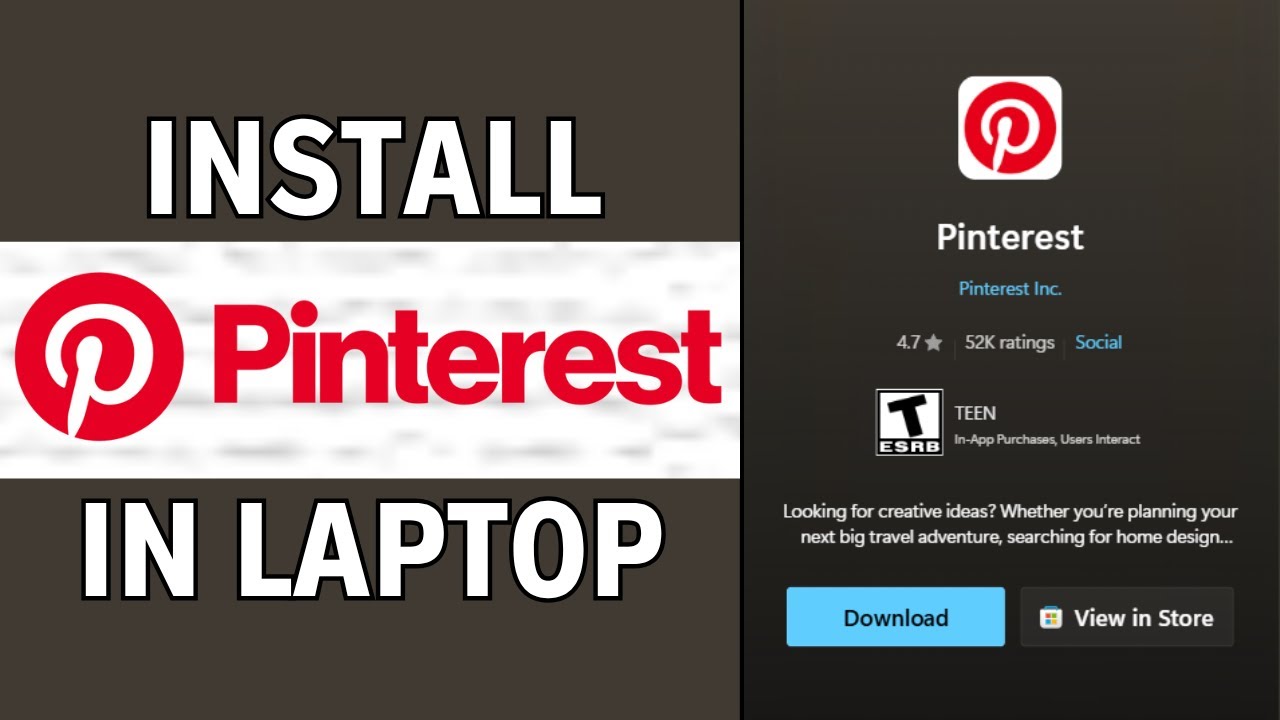 How to Install Pinterest App for Laptop/PC in Window 10/11 - YouTube