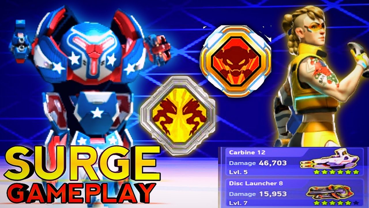 Surge 😈 with Carbine 12 + Disc Launcher ⚡ - Mech Arena 🔥 - YouTube