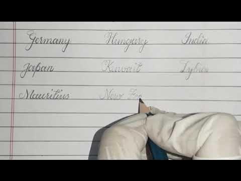 How to write countries name in cursive handwriting - YouTube