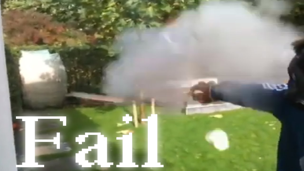 Homemade gun explodes in face! - YouTube