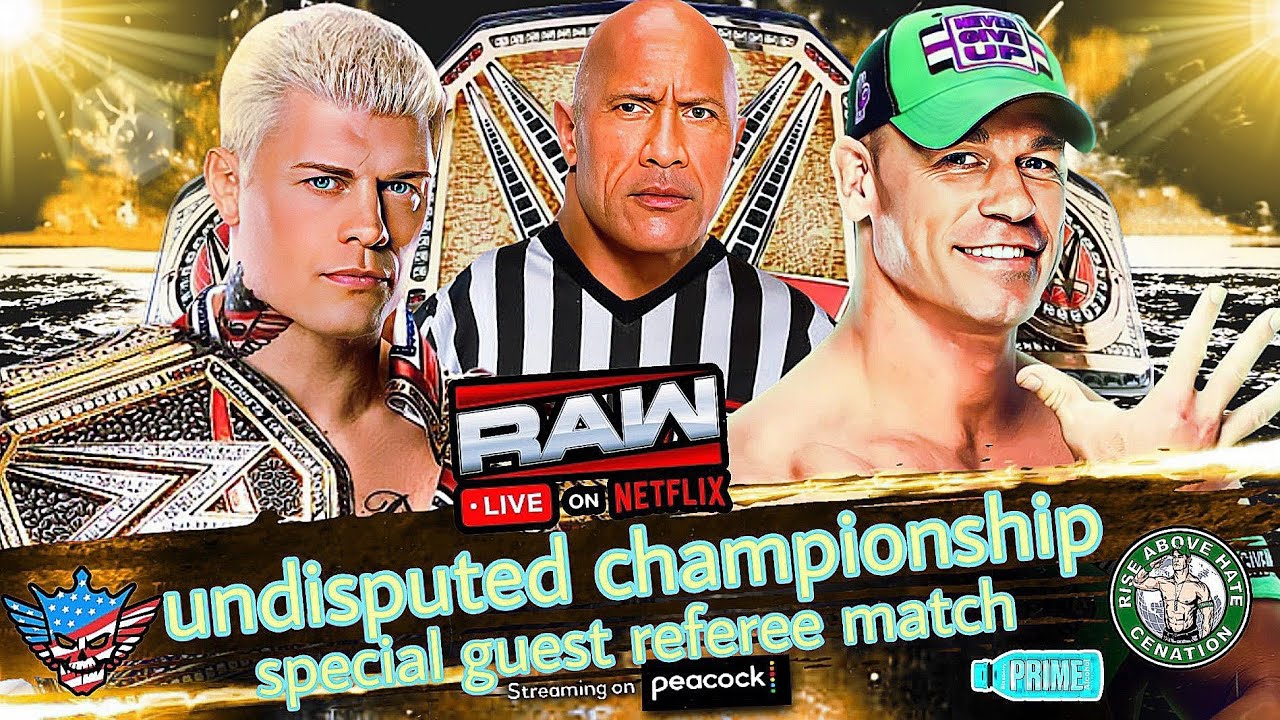 John Cena vs Cody Rhodes WWE Raw Netflix Special Guest Referee - FULL ...