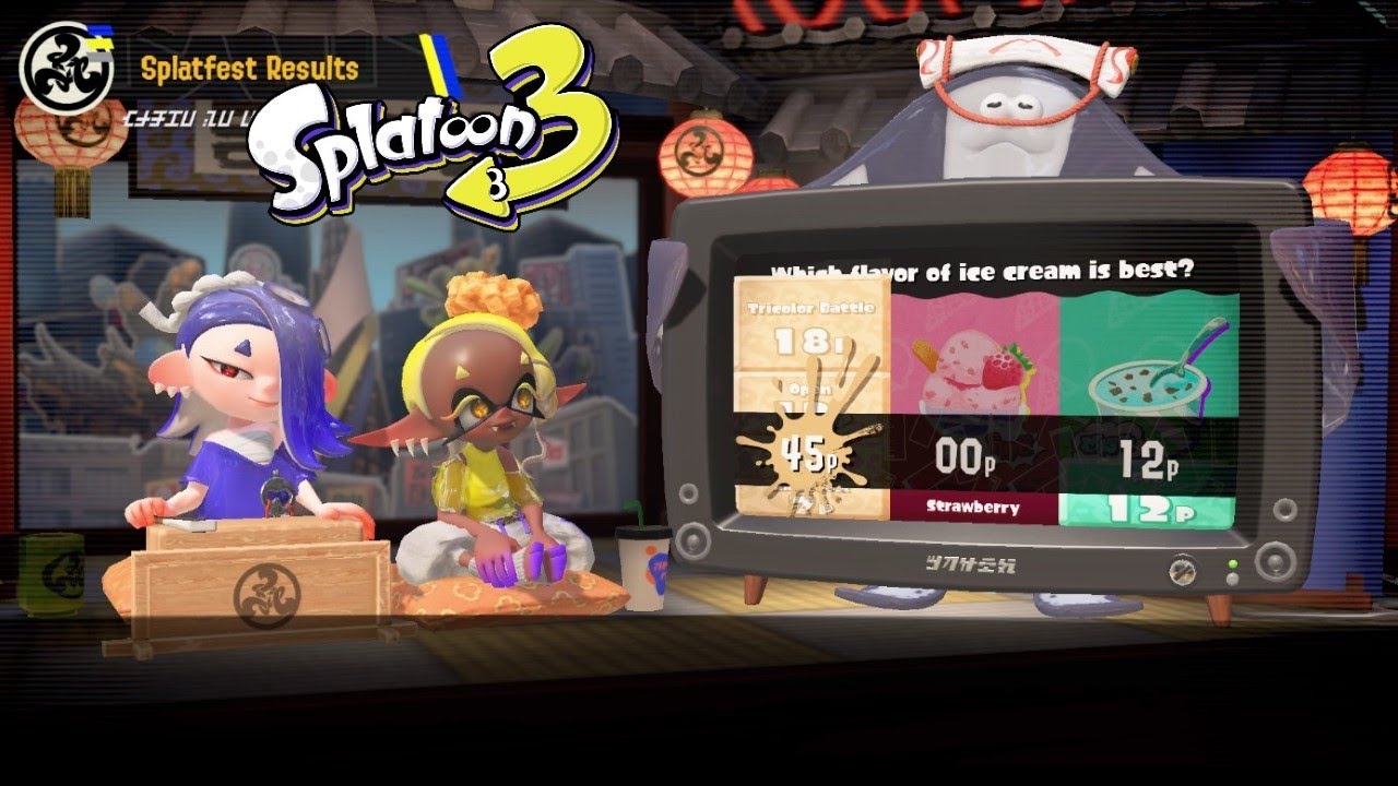 Splatoon 3: Splatfest Vanilla vs Strawberry vs Mint Chip - Final Results - YouTube