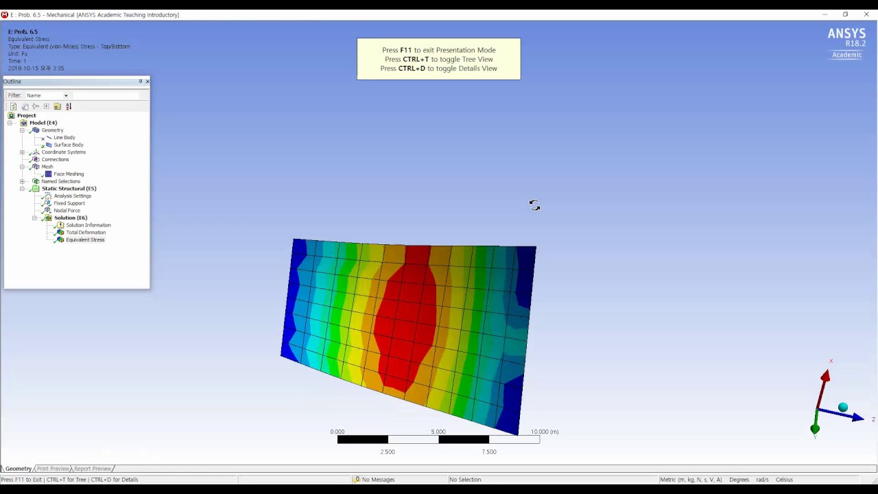 Problem 6 5 Chapter 6 Finite Element Modeling And Simulation With Ansys Workbench Youtube