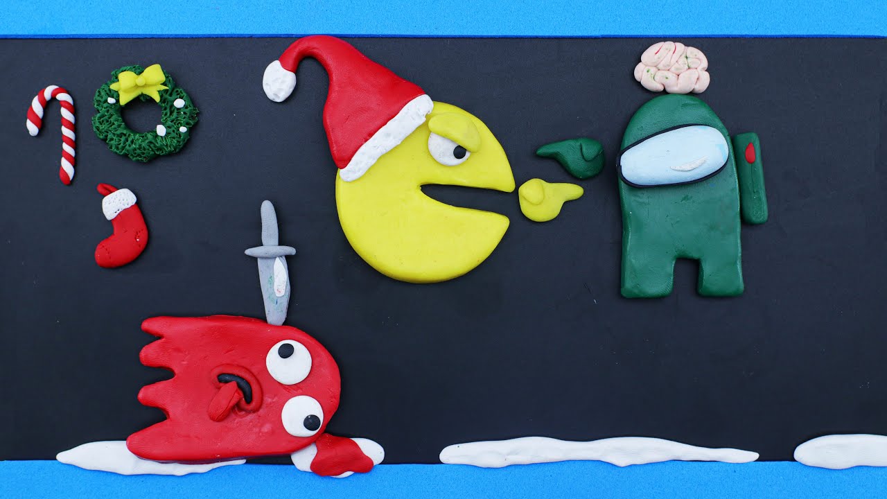 Pacman Stop Motion ASMR | PAC MAN vs Among Us Christmas's Murder ...