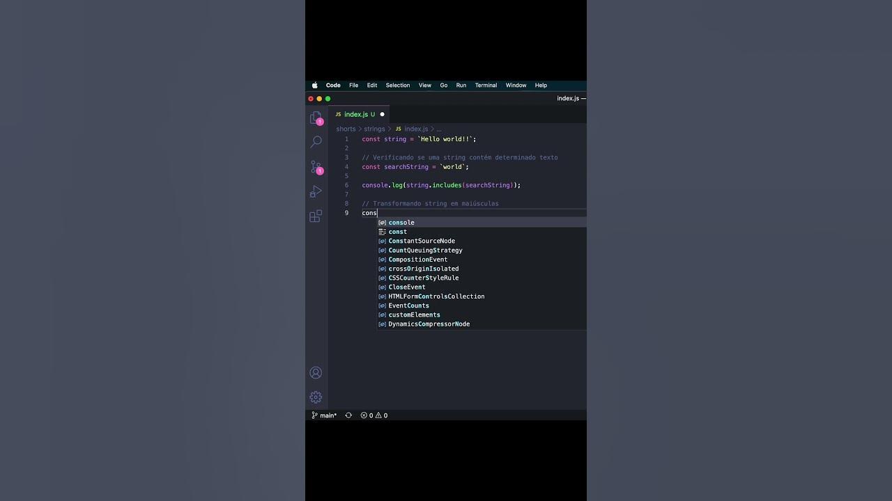 Manipulando Strings (JS) - YouTube