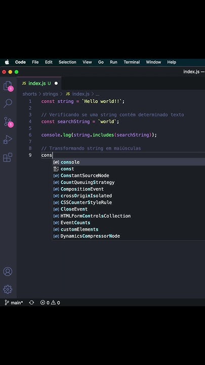 Manipulando Strings (JS) - YouTube