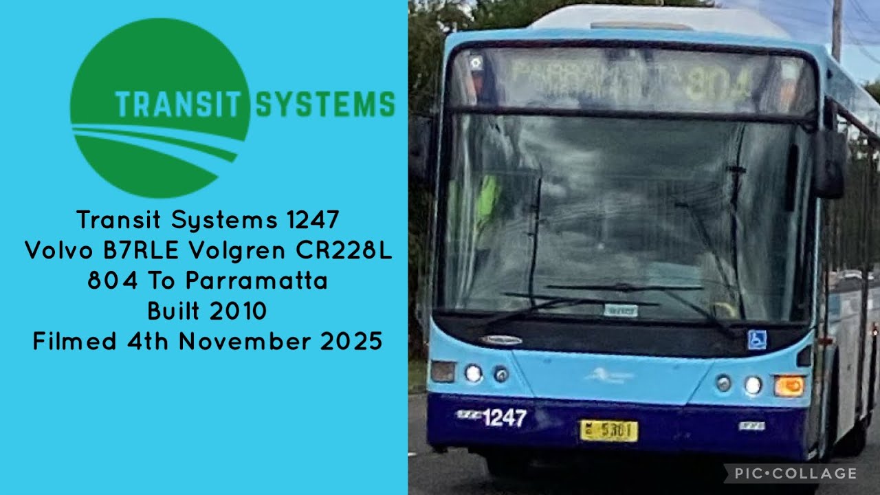 Transit Systems (1247) Volvo B7RLE Volgren CR228L 804 To Parramatta ...