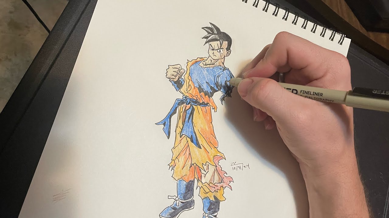 Drawing FUTURE GOHAN from DRAGON BALL Z! - YouTube