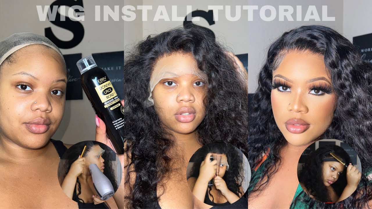 NO PART LOOSE DEEP CURLY LACE FRONT WIG INSTALL TUTORIAL 🌊🌞| Ft. SOFEEL WIGS - YouTube