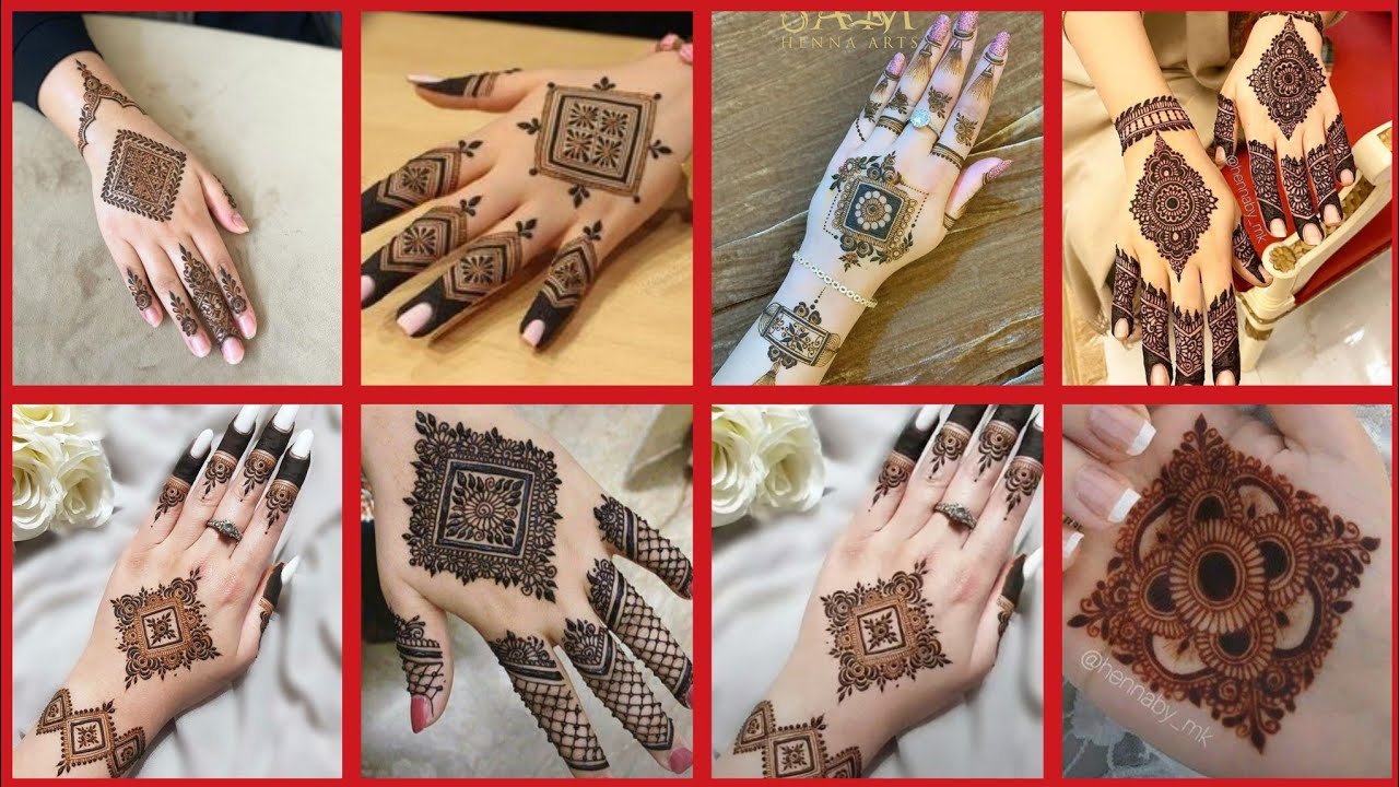 Square tikki mehndi design | stylish simple mehandi designs@sidraplus ...