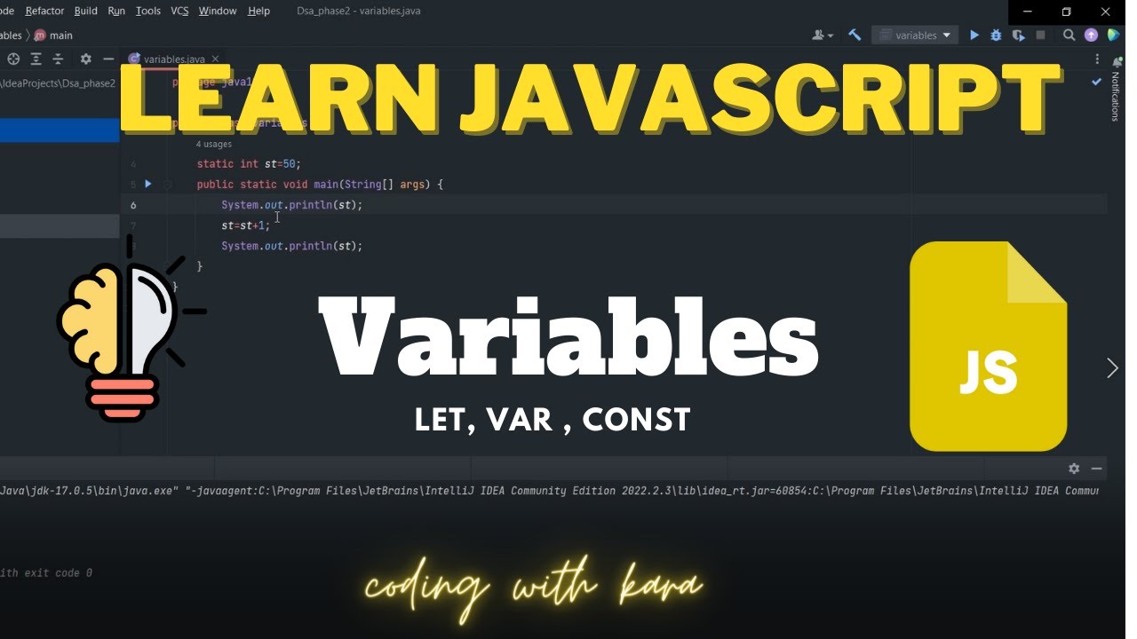 JAVASCRIPT TUTORIAL : Variables in JS 2023 || Let , Const , Var || Ep: 2 - YouTube