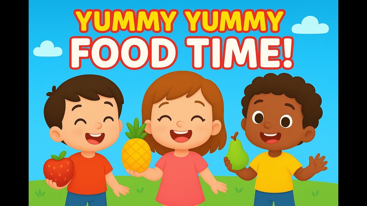 Yummy Food Time! 🍎 Fun Learning Song for Kids | Cute 3D Cartoon Nursery ...