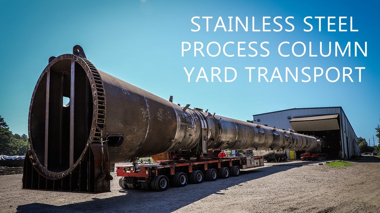 Stainless Steel Process Column Yard Transport | GCAW - YouTube