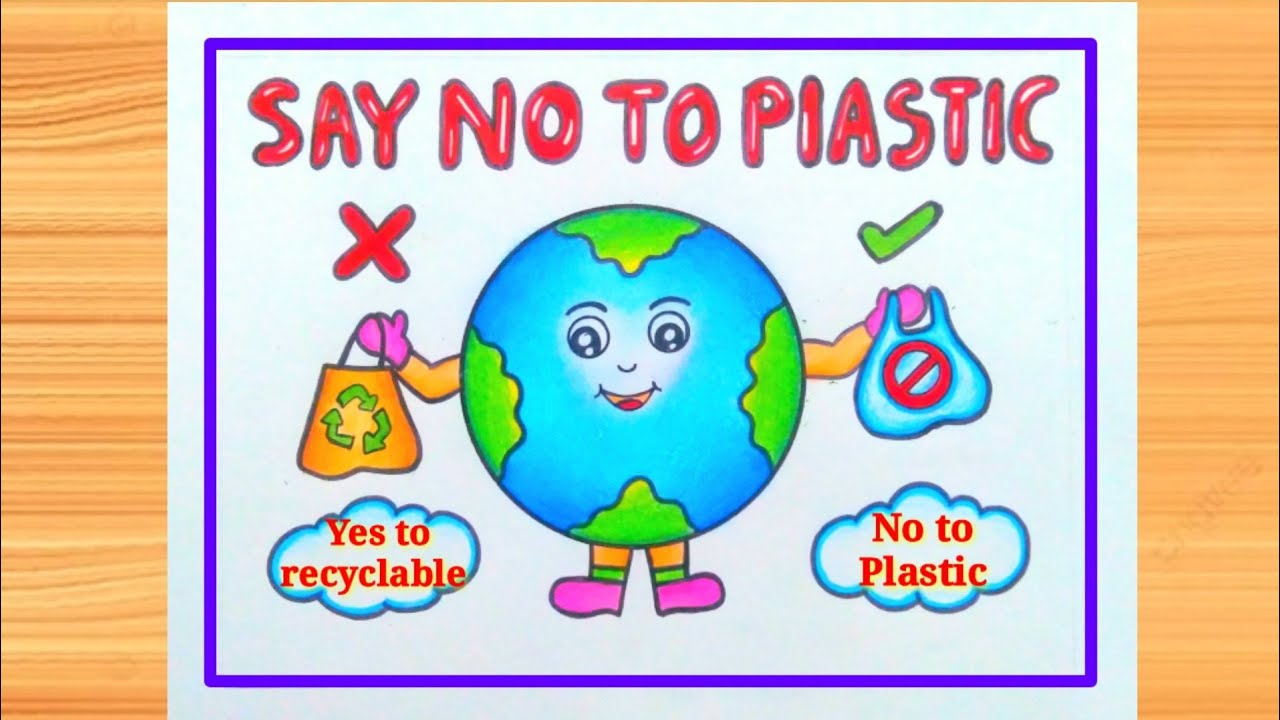 Plastic Mukt Bharat Drawing / How to Draw International Plastic Bag ...