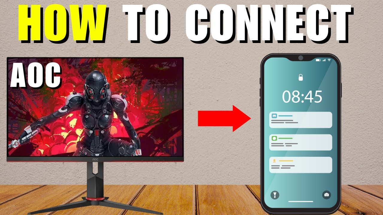 How To Connect AOC Monitor To Mobile - YouTube