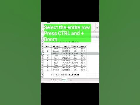 How to Add Row and Column in a Easy Way @Trickexcel582 - YouTube